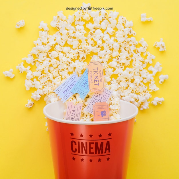 Movie Tickets Plus Popcorn Mockup Freebie - DesignHooks