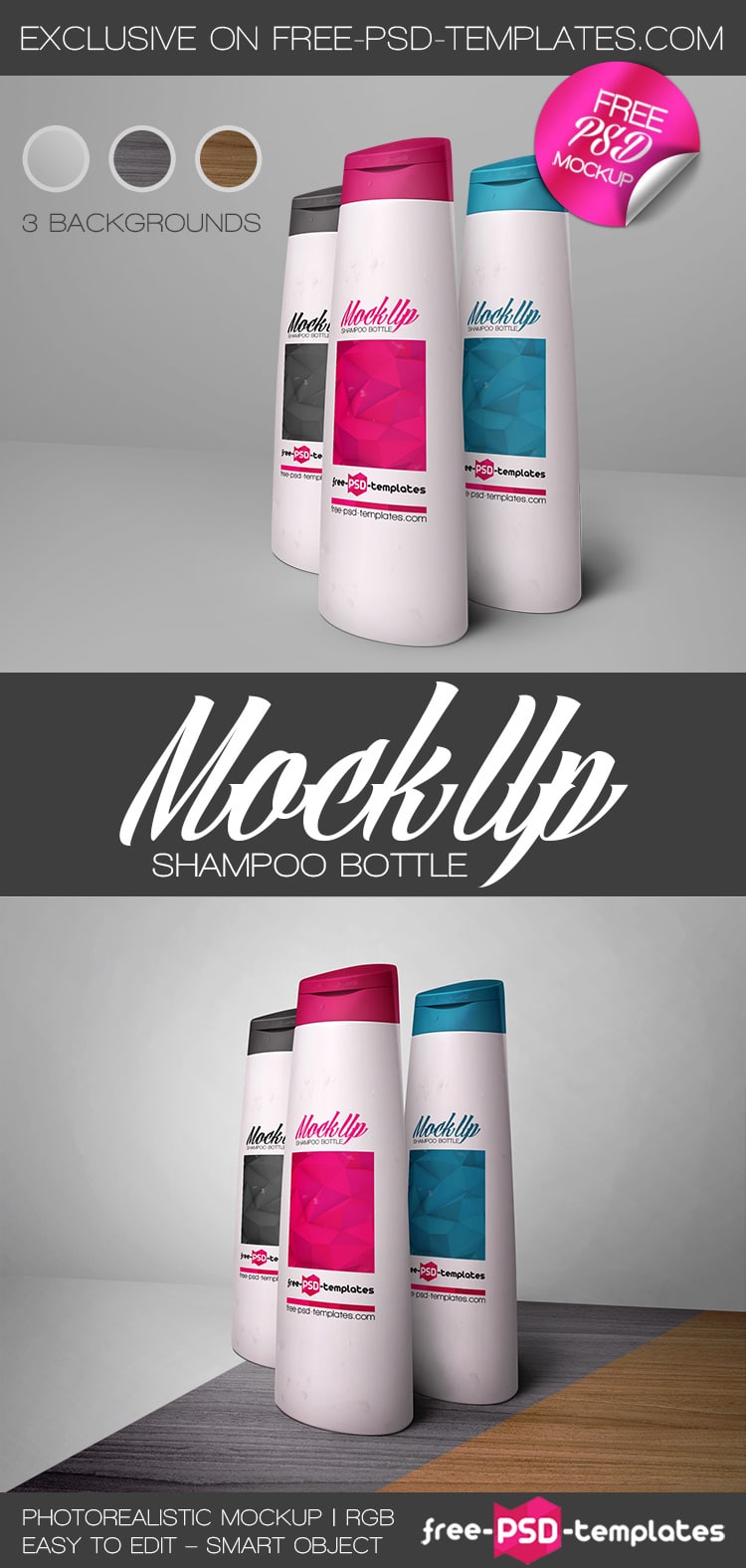 Free Shampoo Bottle Design Mockup - DesignHooks