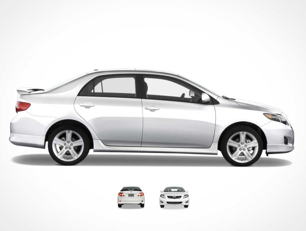 Free Toyota Corolla Sedan Car Mockup in PSD - DesignHooks