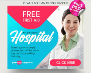 Free Banner PSD Mockup for Hospital Advertising - DesignHooks