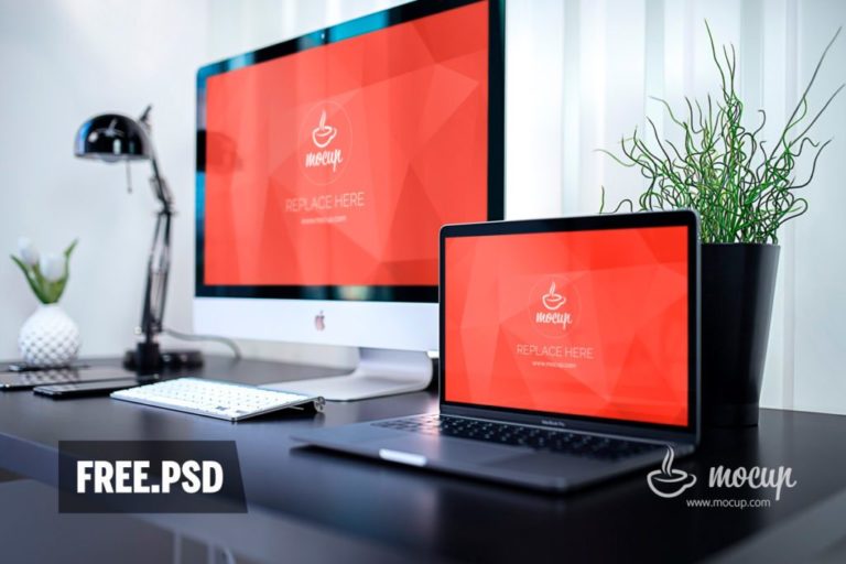 Free Professional Office Desk Mockup - DesignHooks