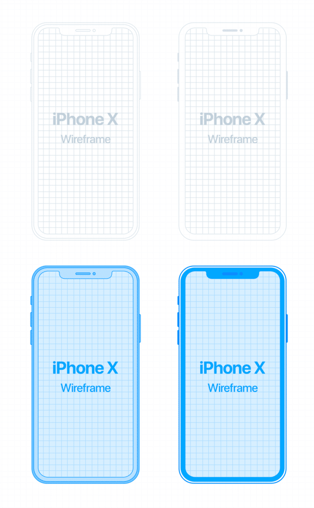 iPhone X Wireframe PSD Mockup Download for Free - DesignHooks