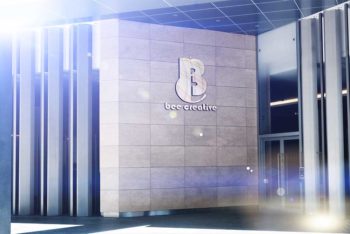 Download This Free Office Wall Logo Mockup in PSD - Designhooks