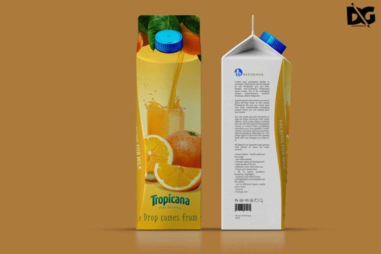 Free Download Tetra Juice Packaging Mockup - Designhooks