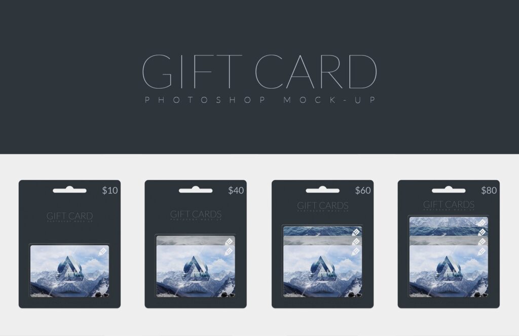 Realistic Gift Card Design Mockup Freebie - DesignHooks
