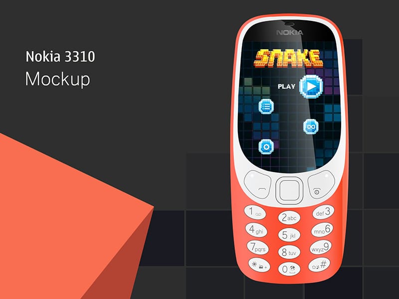 Free Modern Nokia 3310 Phone Mockup in PSD - DesignHooks