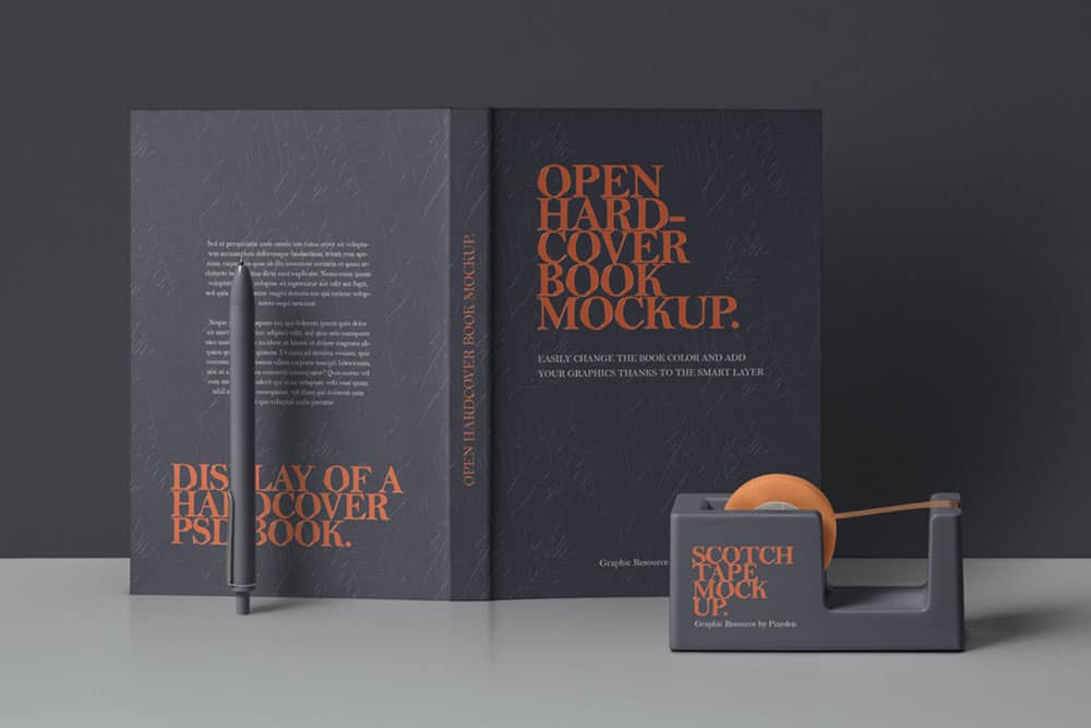 Download This Open Hardbook Cover Mockup In PSD Designhooks Download This Open Hardbook Cover Mockup In PSD Designhooks