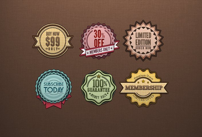 Free Funky Retro Badge Designs Mockup in PSD - DesignHooks