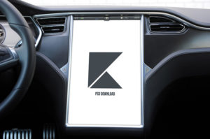 Free Tesla Electric Car Touchscreen Mockup in PSD - DesignHooks