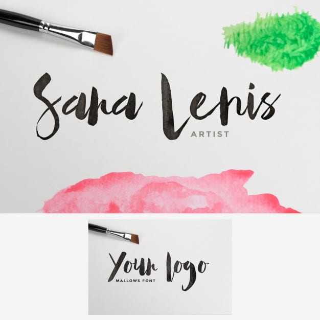 Free Watercolor Stain Logo Mockup in PSD - DesignHooks