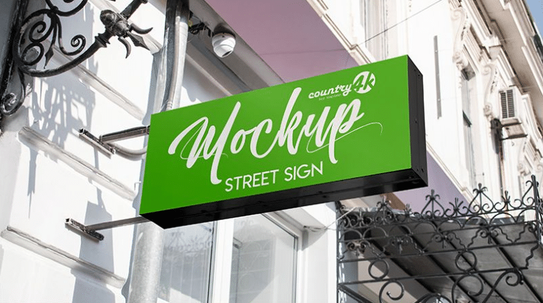 Street Sign PSD Mockup Download for Free | DesignHooks