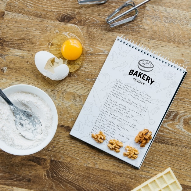 Free Recipe Notepad Plus Kitchen Baking Mockup - DesignHooks