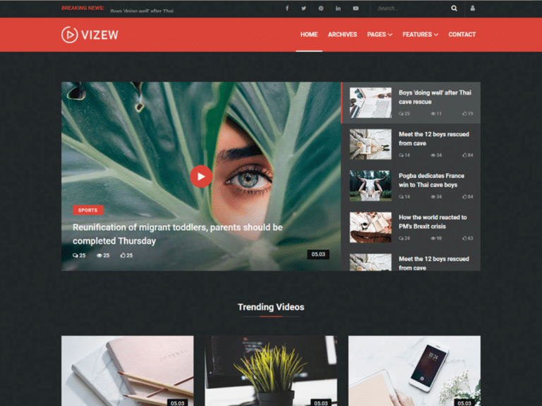 Free Modern Minimalist News HTML Template - DesignHooks