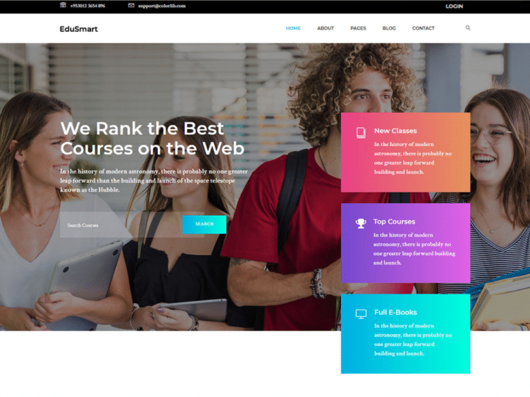 Free Educational Learning Website HTML Template - DesignHooks