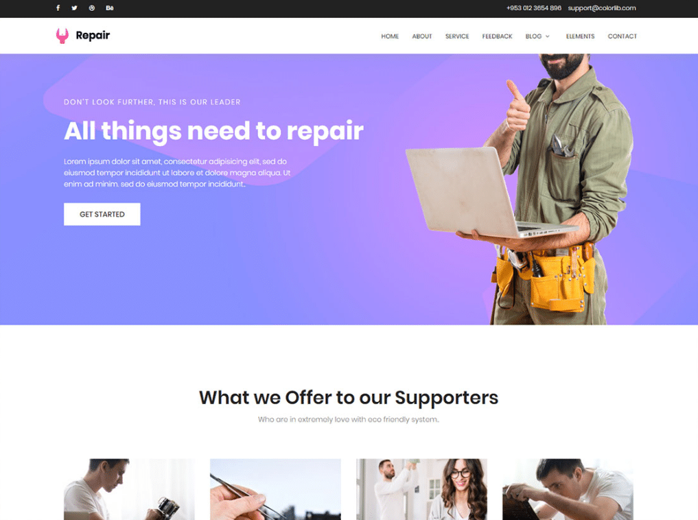 Free Handy Repair Website HTML Template - DesignHooks