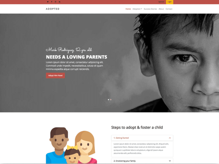 Free Orphan Children Charity HTML Template - DesignHooks