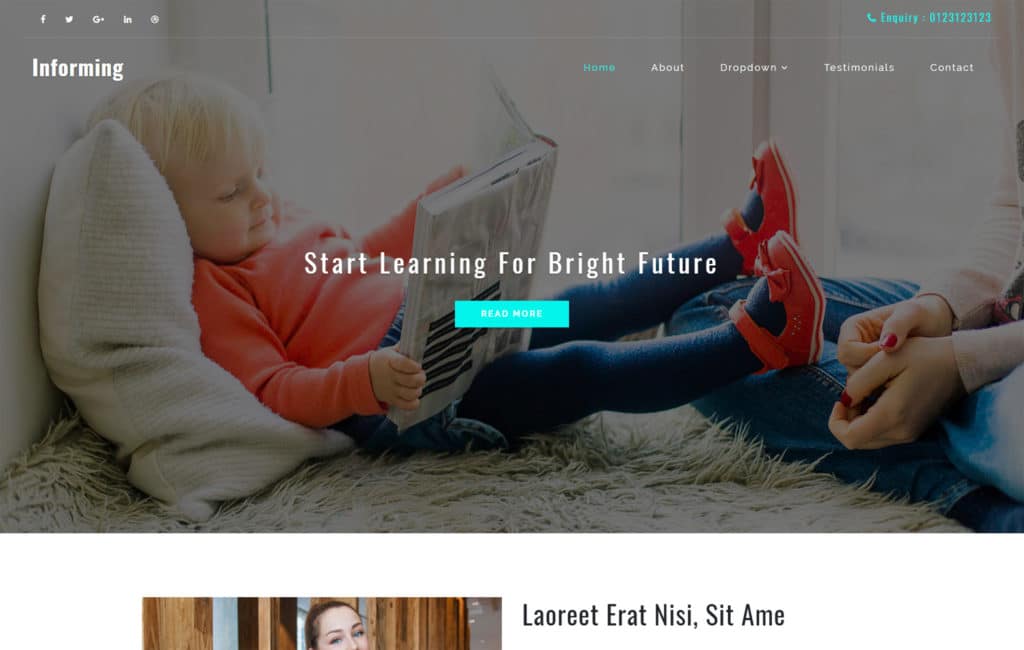 Informing - Education Website Template | DesignHooks