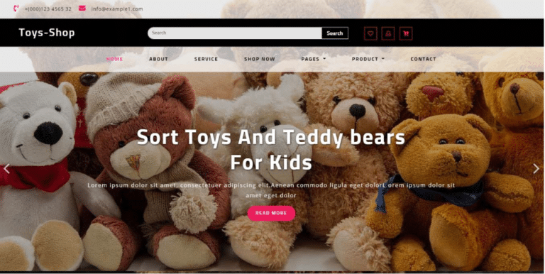 Toys Shop Ecommerce Website Template Download Free - DesignHooks