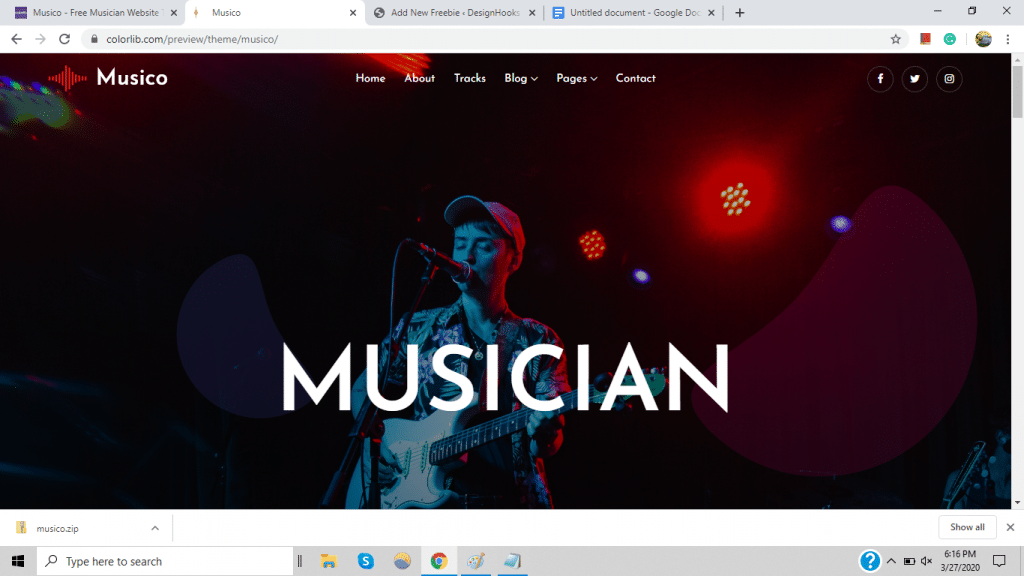 Musico - Musician Website HTML Template - DesignHooks