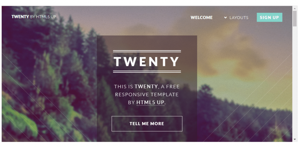 Twenty- Free HTML Template (Free Download) | DesignHooks